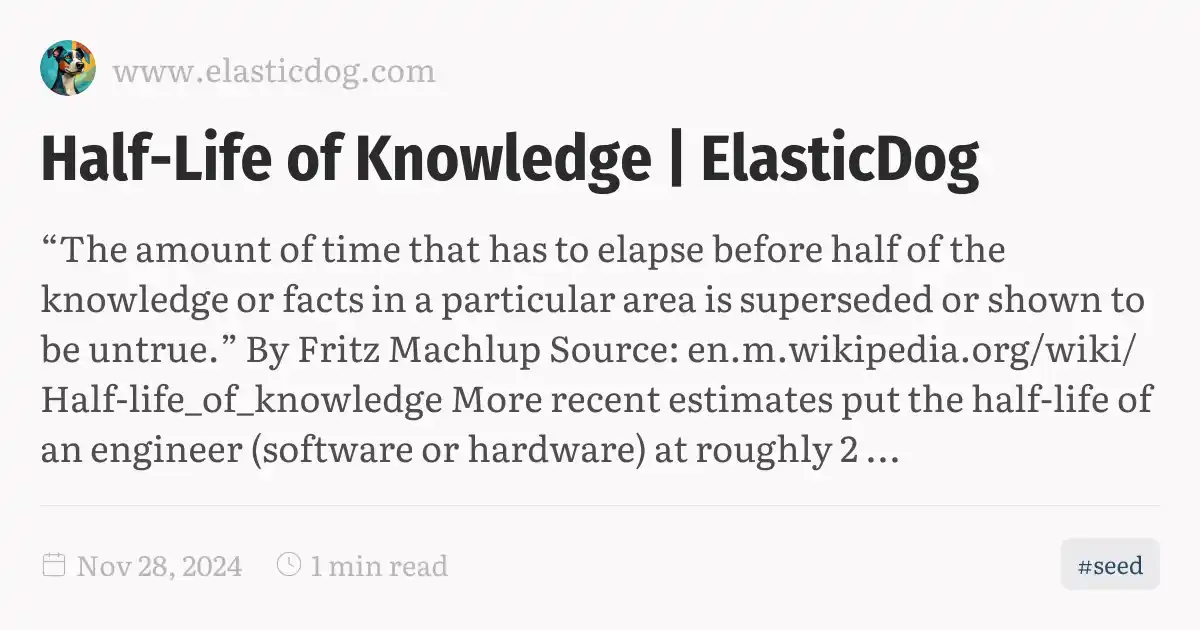 Half-Life of Knowledge | ElasticDog