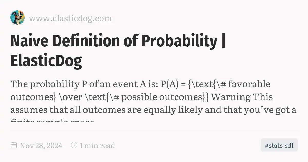 Naive Definition of Probability | ElasticDog