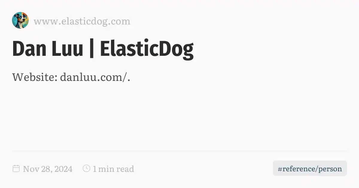 Dan Luu | ElasticDog