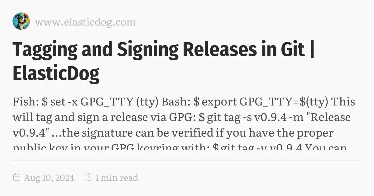 Tagging and Signing Releases in Git | ElasticDog